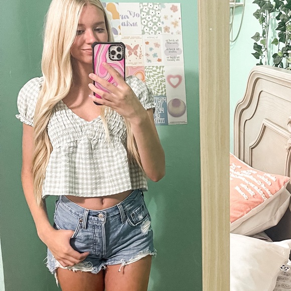 Zara | Tops | Pacsun Puff Sleeve Crop Top | Poshmark
